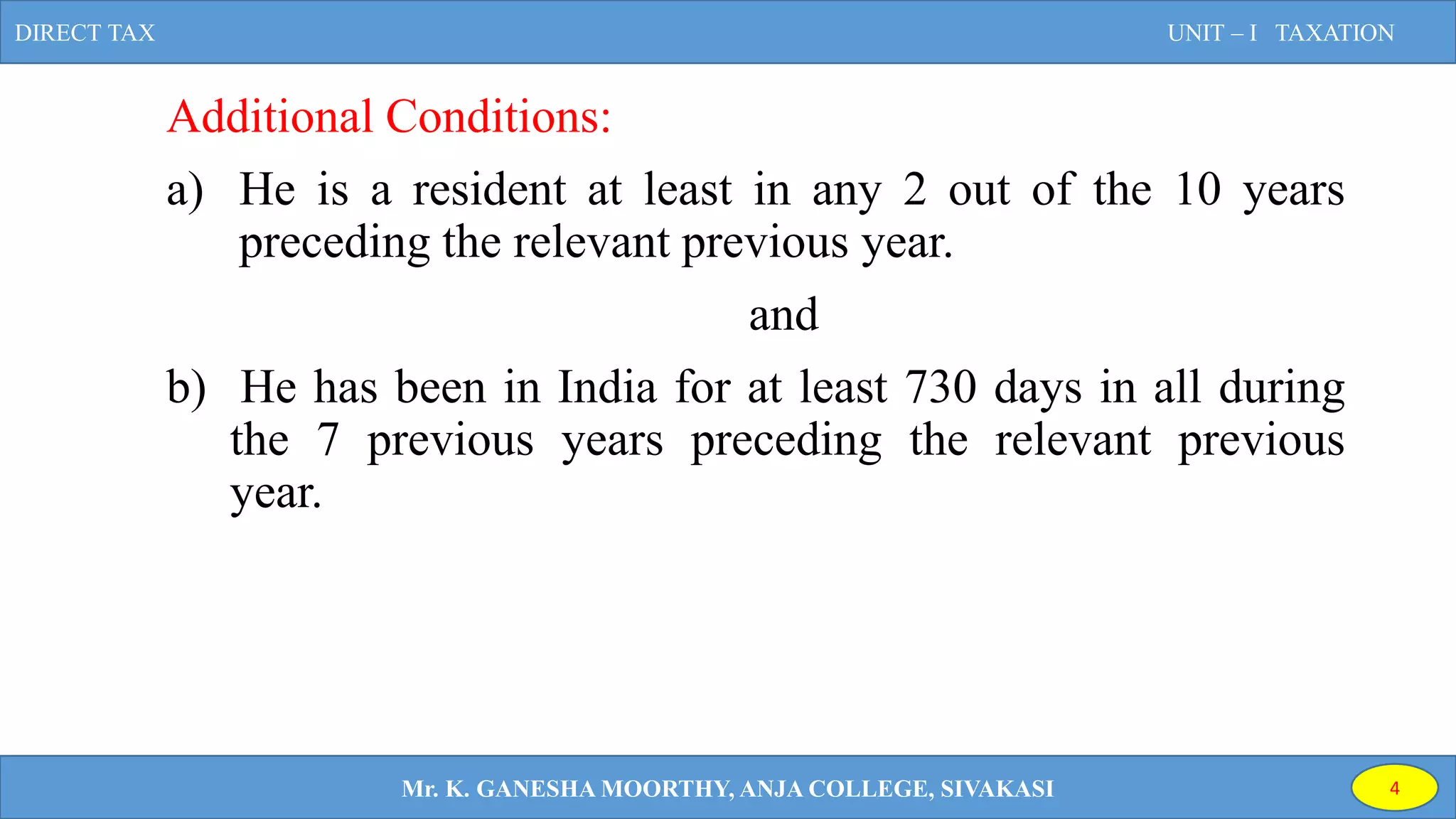 Residential Status | PPT