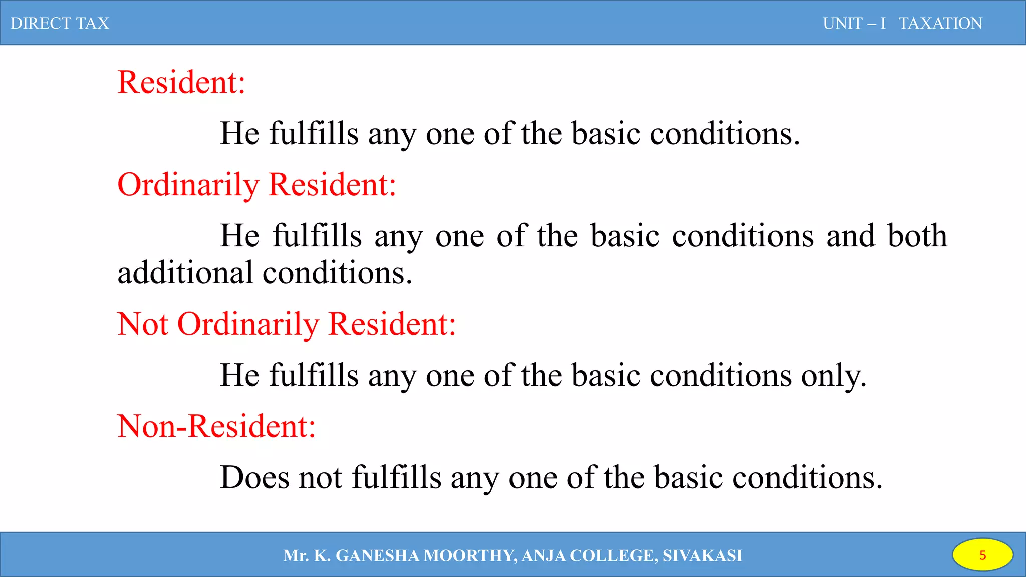 Residential Status | PPT
