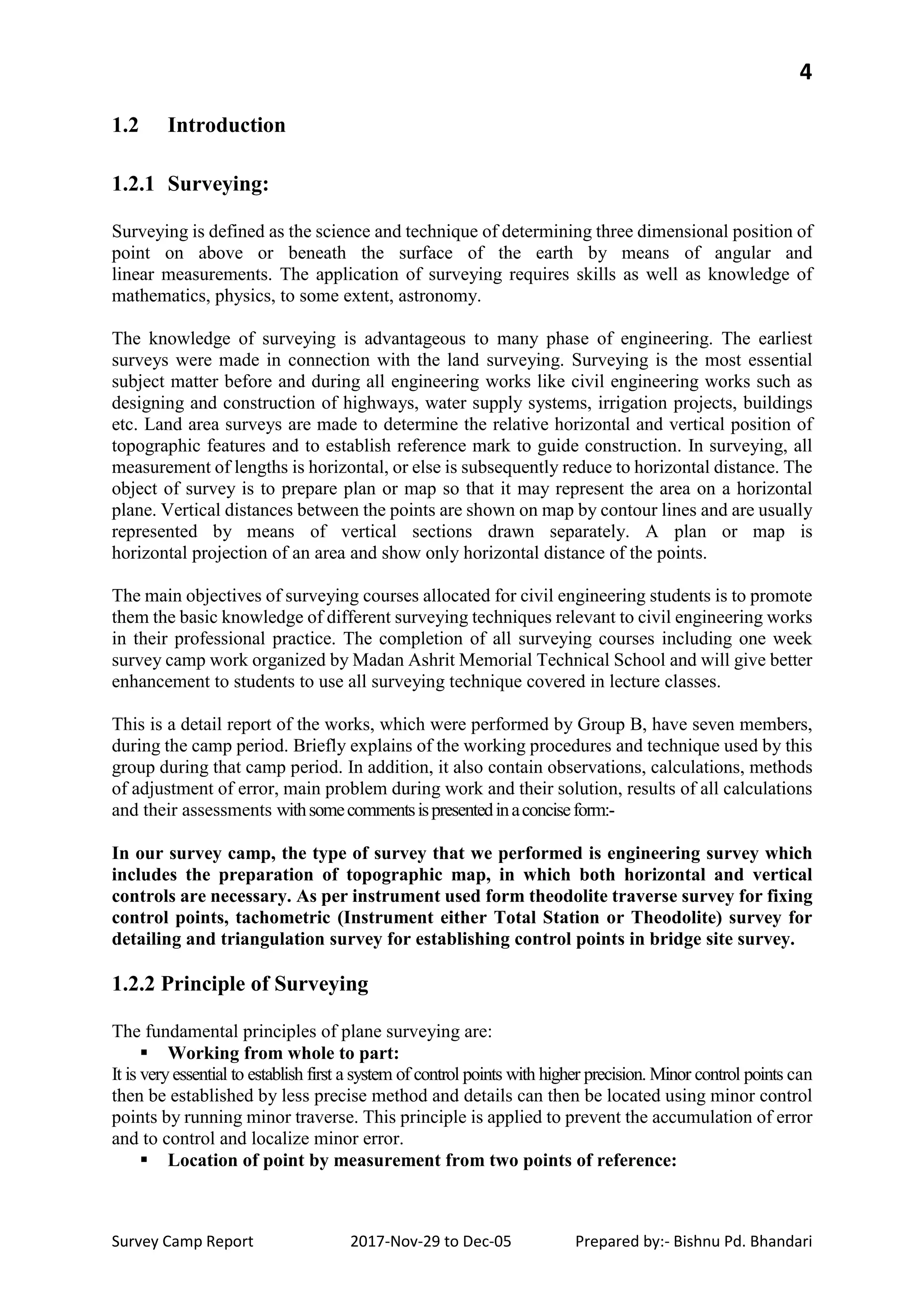 chapter 1 of Survey Camp | PDF