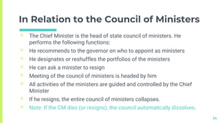 Chief Minister and Council of Ministers | PPTX