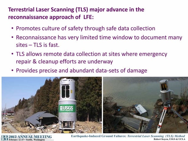 Terrestrial Laser Scanning (TLS) Method - Robert Kayen | PPT