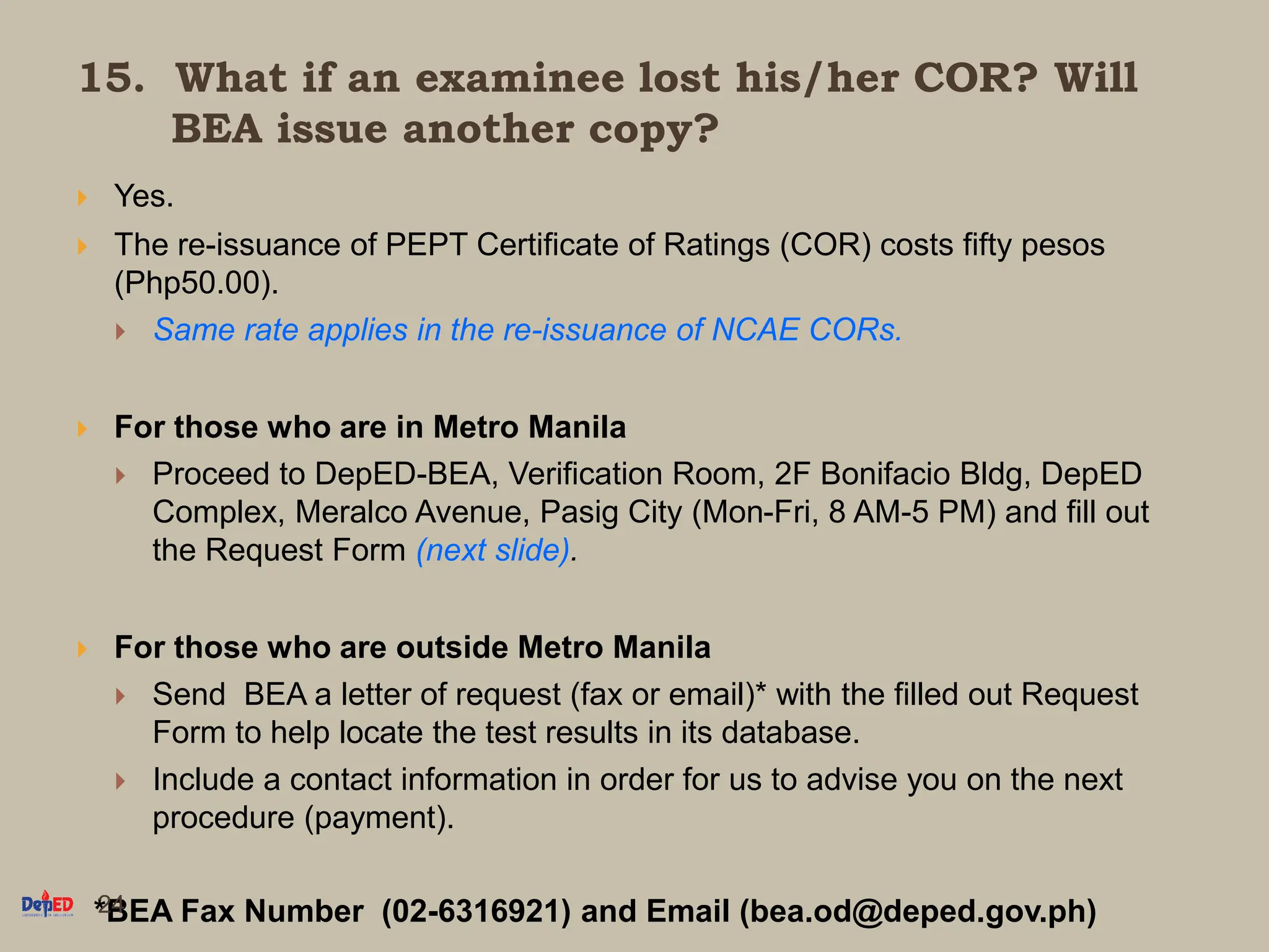 DEPARTMENT OF EDUCATION 2016 PEPT _PLACEMENT TEST | PPTX