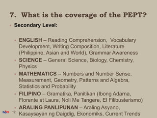 DEPARTMENT OF EDUCATION 2016 PEPT _PLACEMENT TEST | PPTX