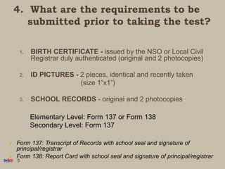 DEPARTMENT OF EDUCATION 2016 PEPT _PLACEMENT TEST | PPTX
