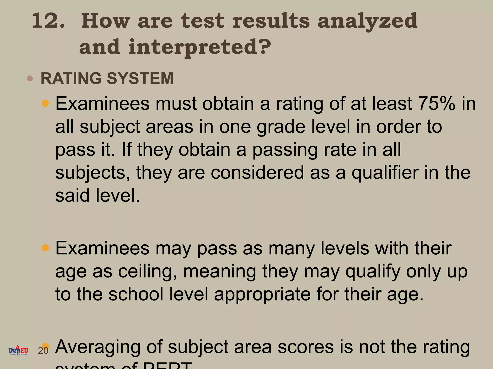 3 2016 pept overview - philippine educational placement test | PPTX