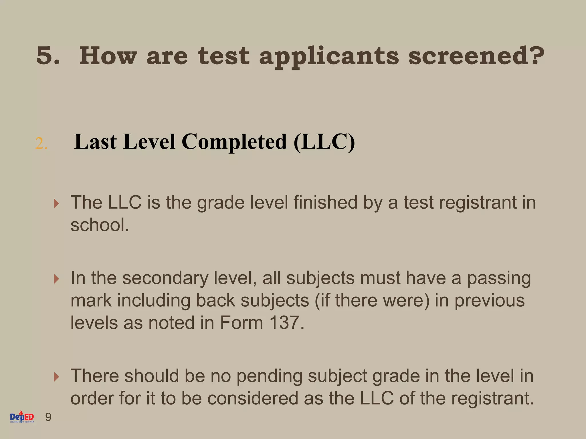 3 2016 pept overview - philippine educational placement test | PPTX