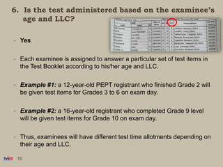 3 2016 pept overview - philippine educational placement test | PPTX