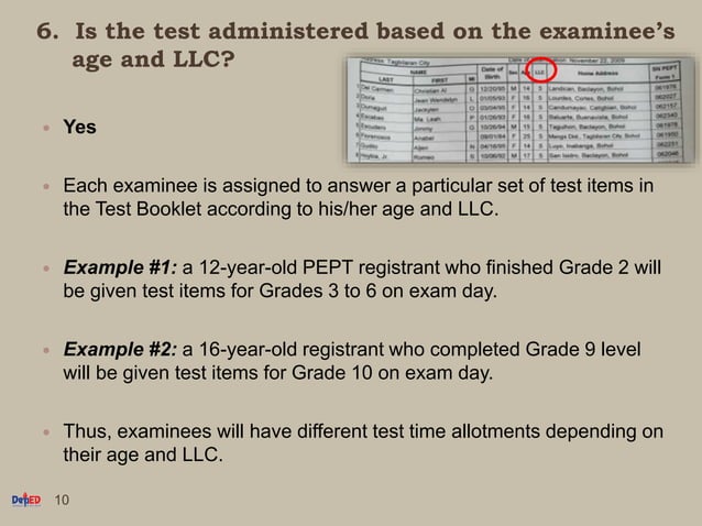 3 2016 pept overview - philippine educational placement test | PPTX
