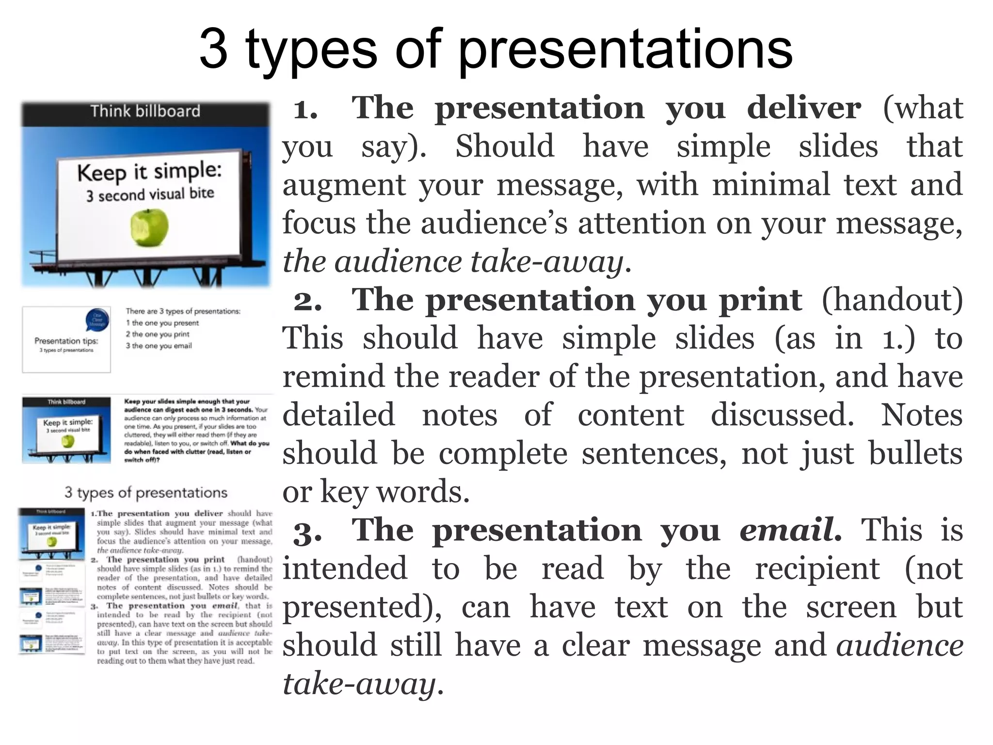 3 types of presentations | PPT
