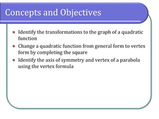 3.1 Quadratic Functions and Models | PPT