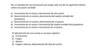 3. ejercicios de repaso cuentas y registros | PPTX