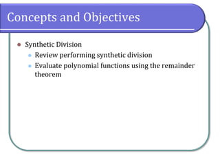 3.2 Synthetic Division | PDF