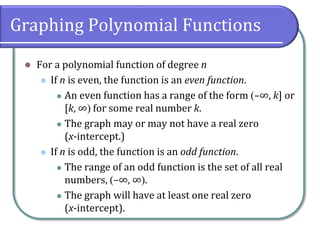 3.4 Polynomial Functions and Their Graphs | PDF
