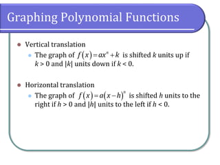 3.4 Polynomial Functions and Their Graphs | PDF