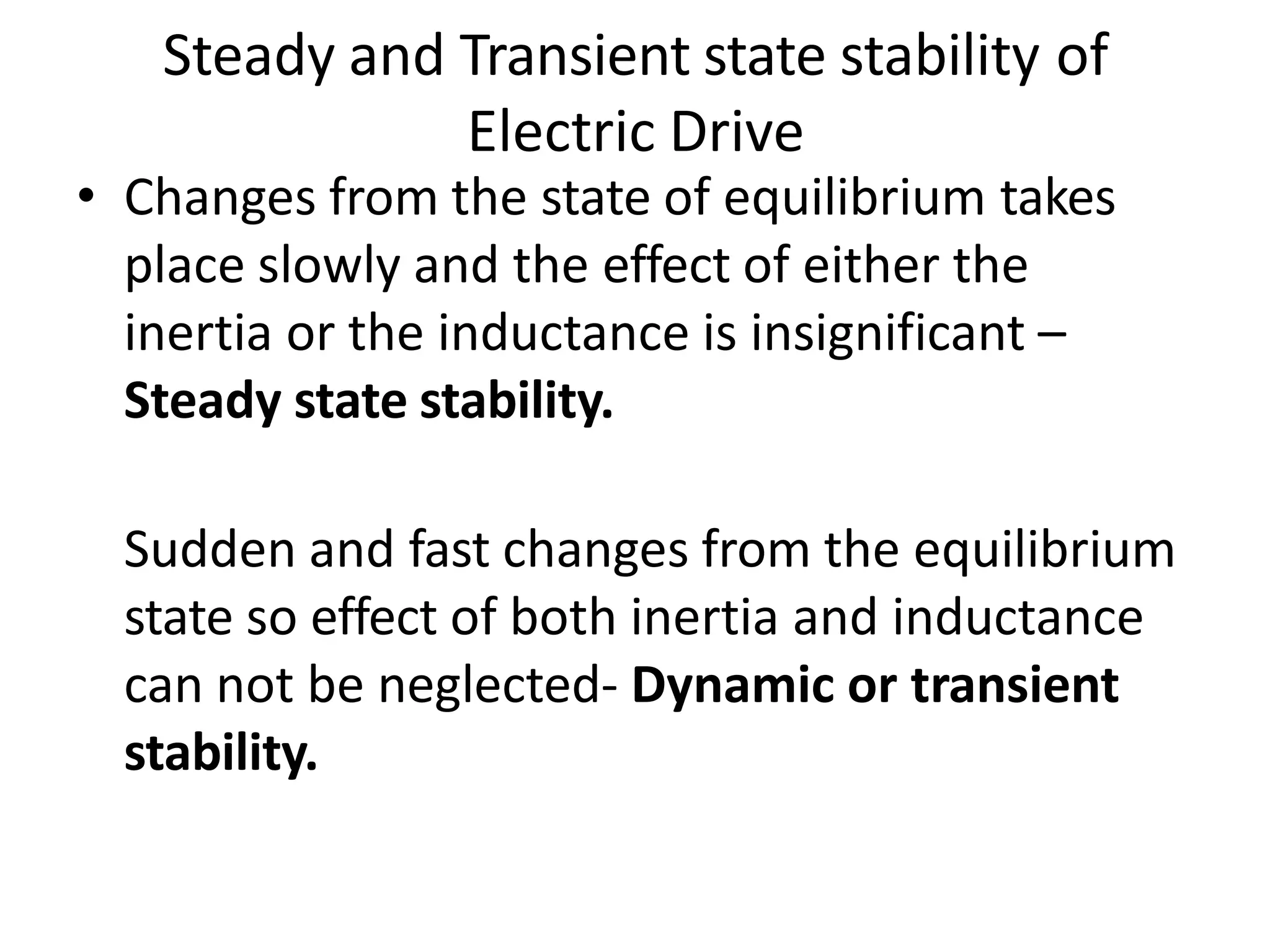 Stablitiy, classification and selection of motor | PDF