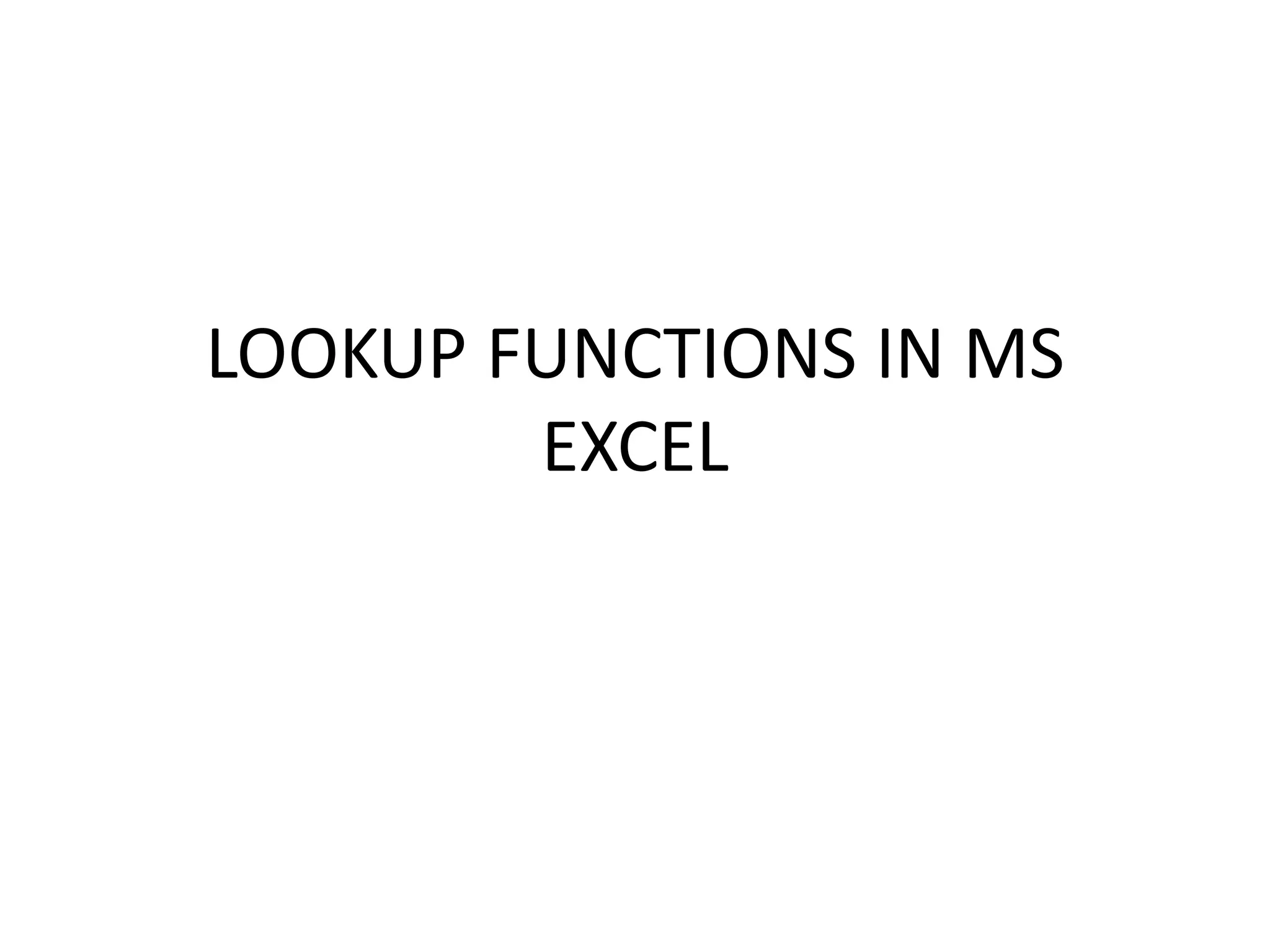 3. lookup functions in excel | PDF