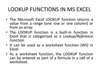 3. lookup functions in excel | PDF