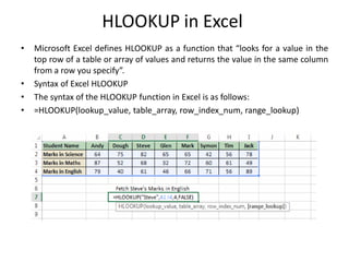 3. lookup functions in excel | PDF