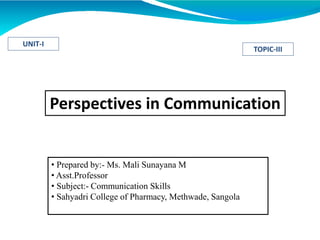 Perspectives in Communication | PPTX