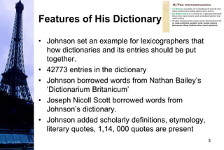 3. intro to lang. johnson's dictionary | PPT