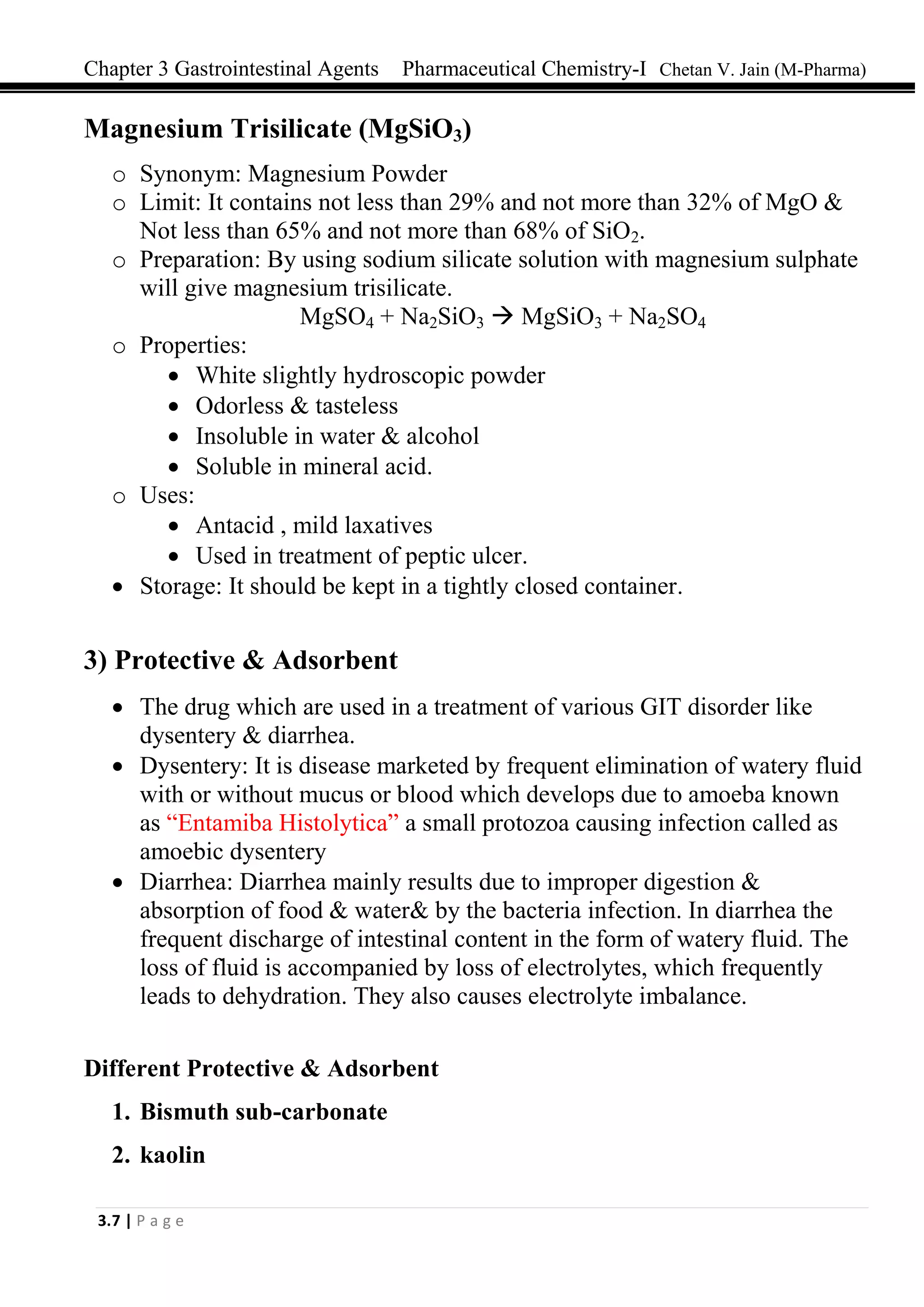 Chapter No 3 : Gastrointestinal Agents | PDF