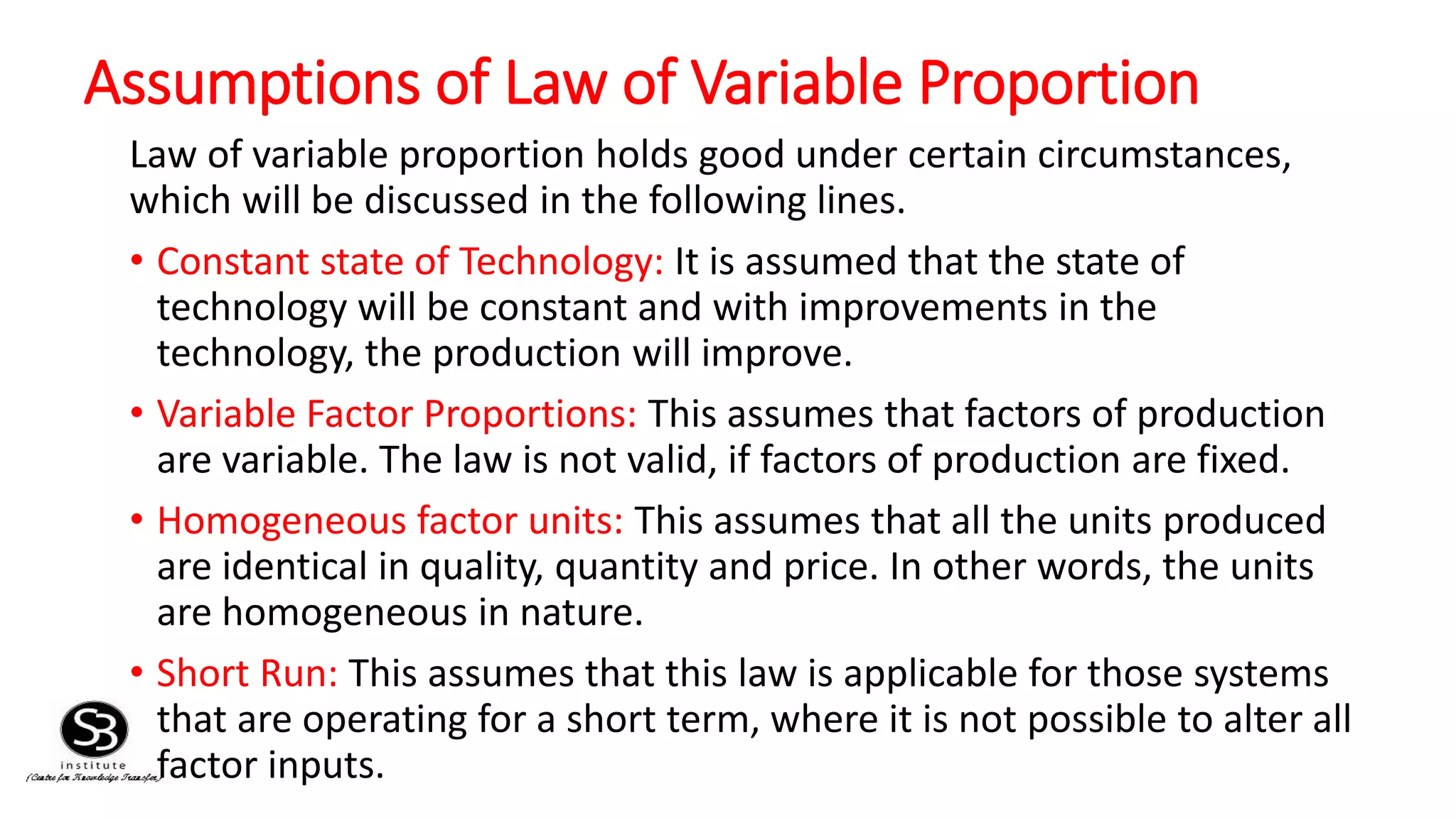 Law of variable proportion | PPTX