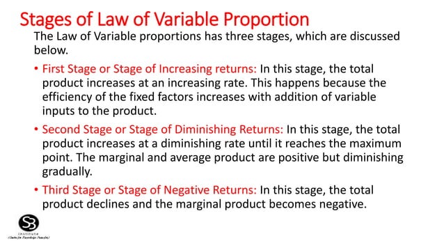 Law of variable proportion | PPTX