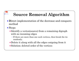 Topological Sorting (Decrease and Conquer) | PDF