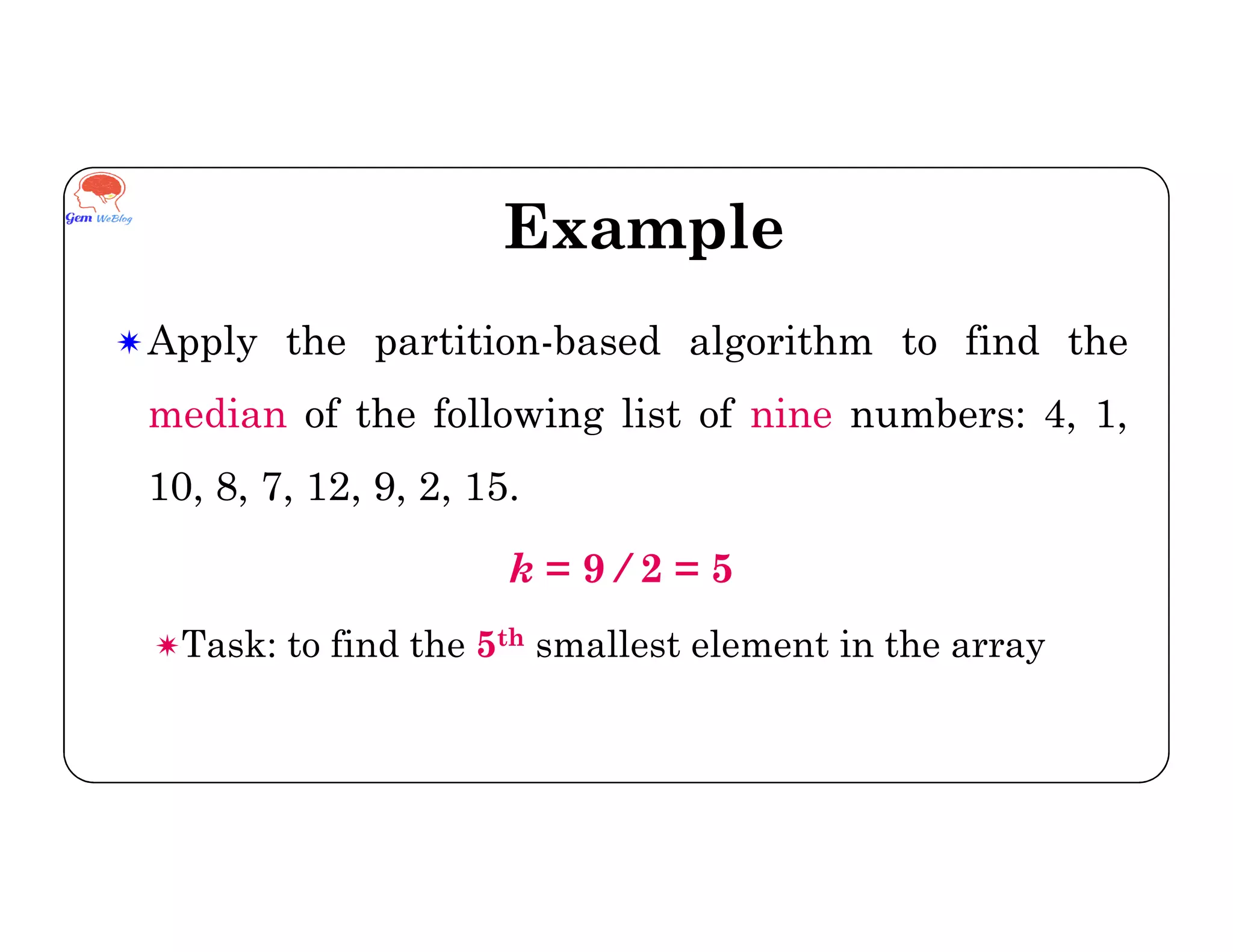 Quick Select (Decrease and Conquer) | PPT