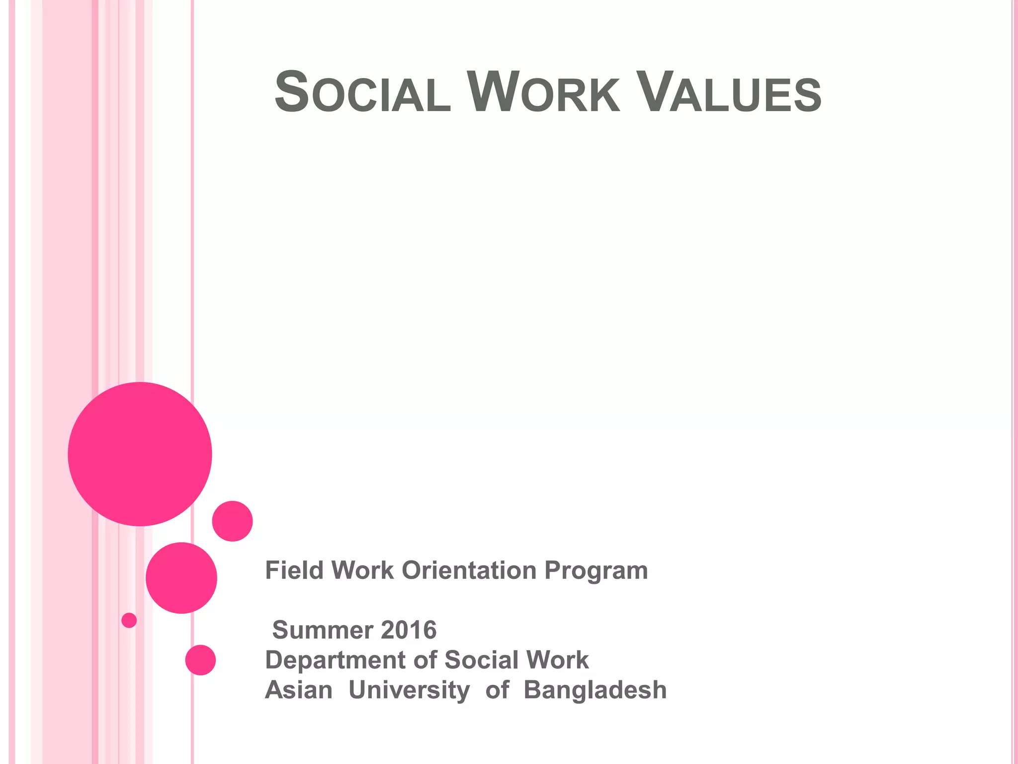 social work values | PPT
