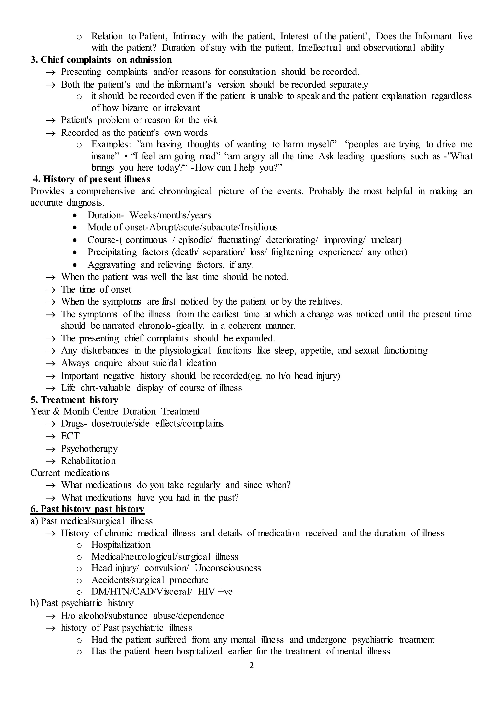 Psychiatric history collection | DOCX