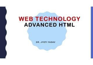3. Web Technology Advanced HTML | PDF