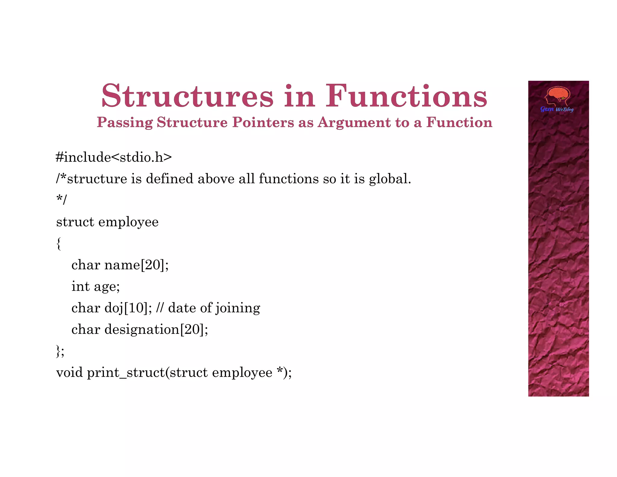 Pointers And Structures Ppt