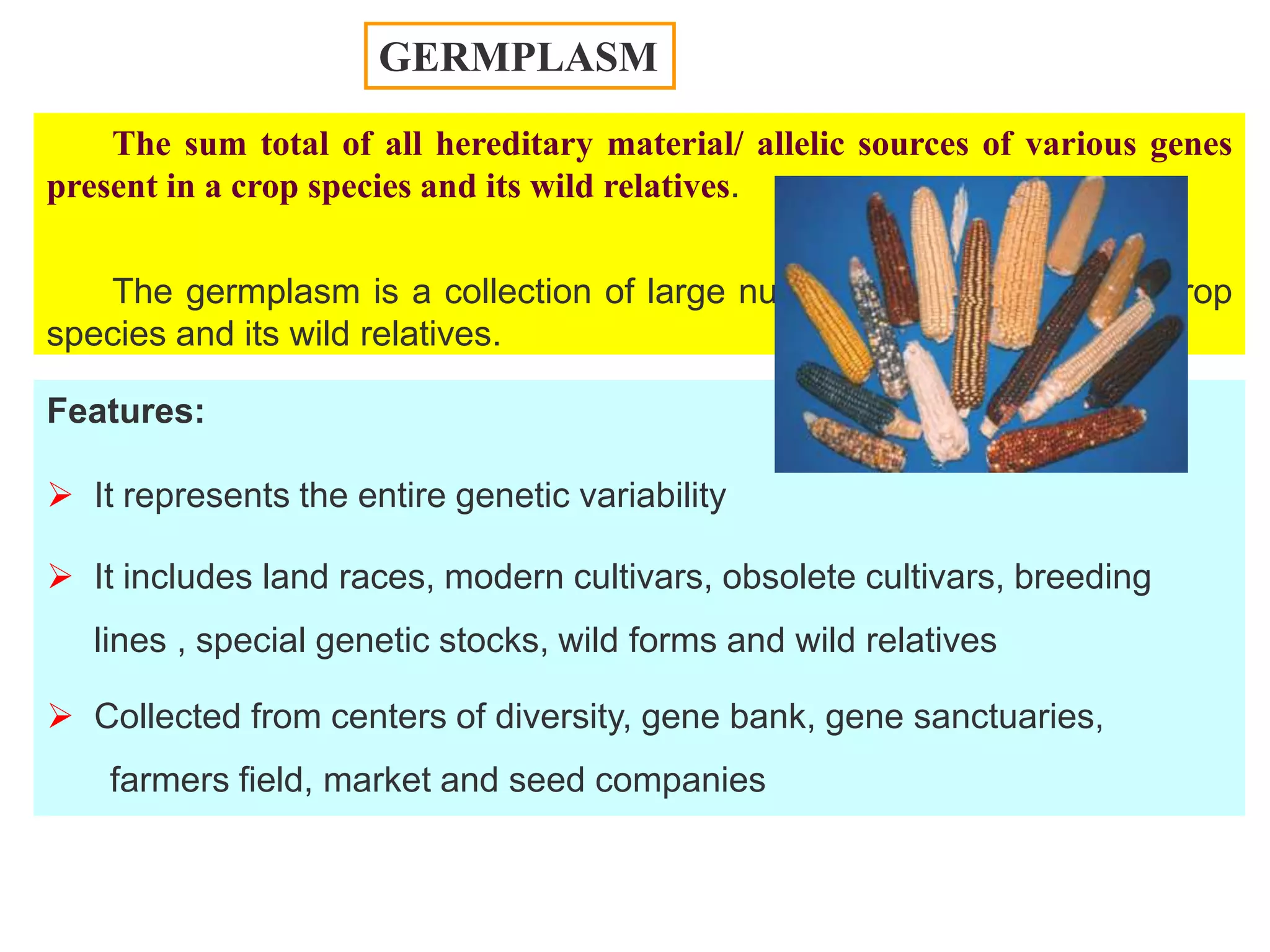 Plant genetic resources their utilization and conservation in crop ...