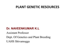 Plant genetic resources their utilization and conservation in crop ...