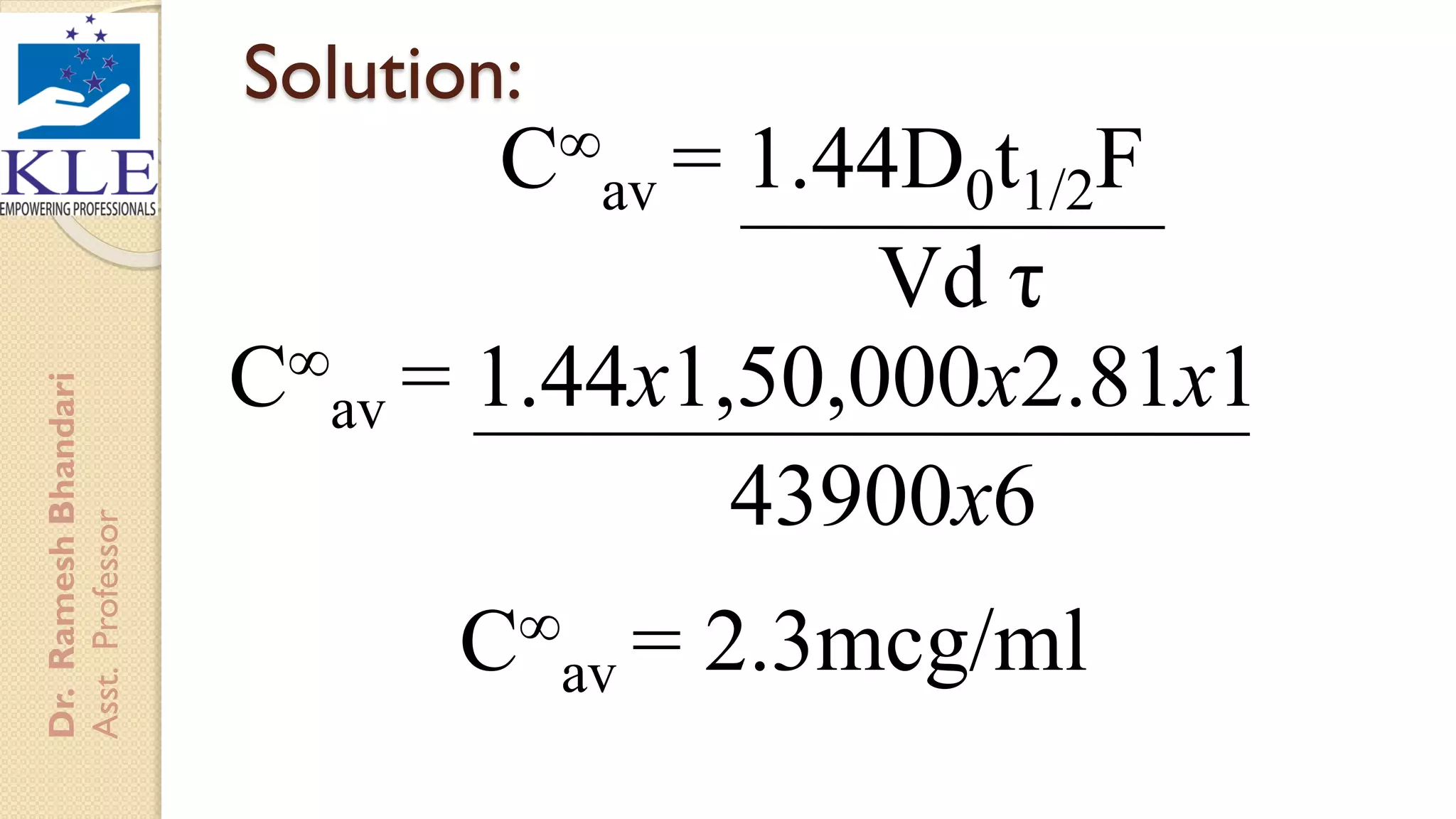 Determination of dose and dosing interval | PDF