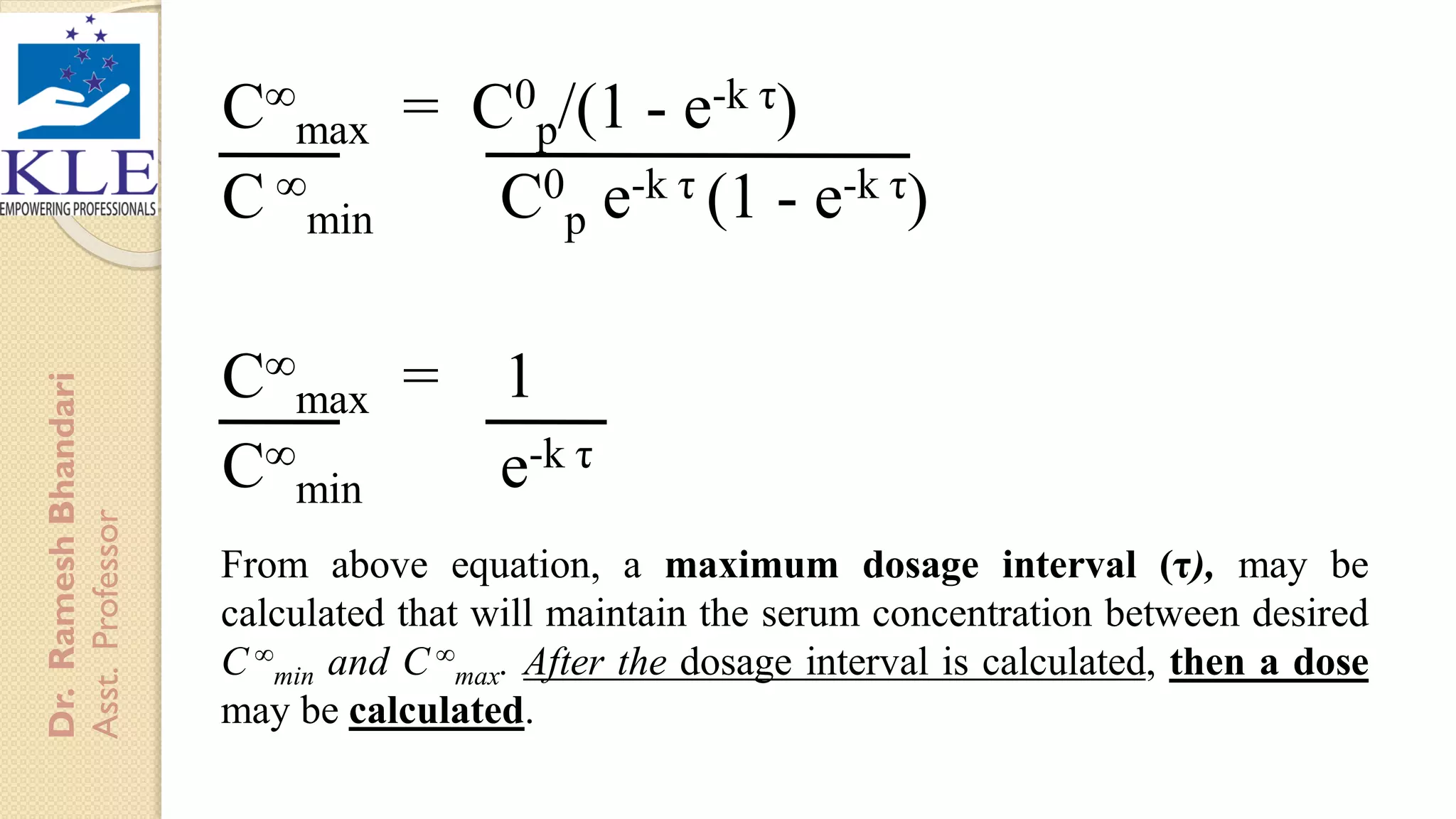 Determination of dose and dosing interval | PDF