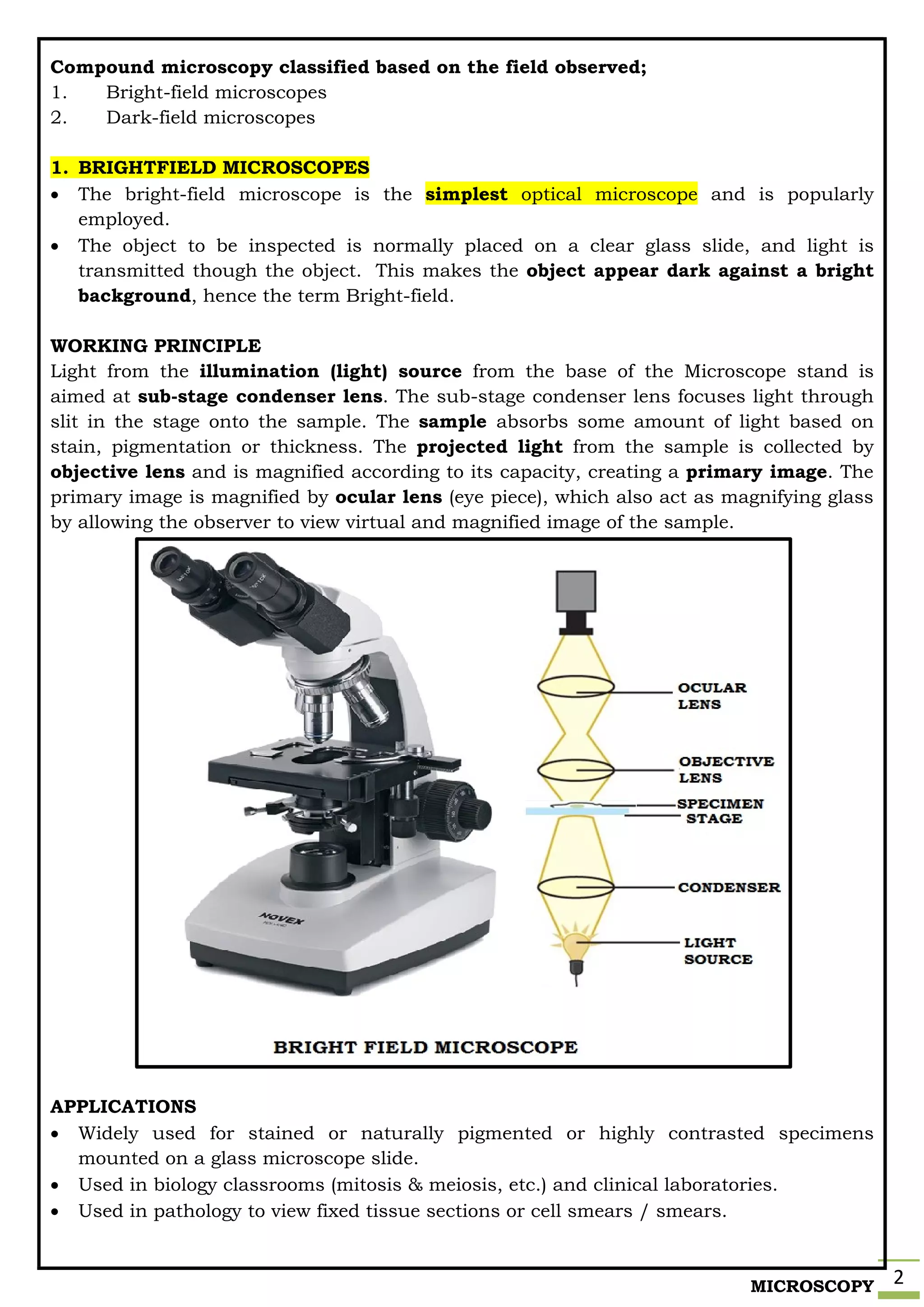 3. Microscope simple, compound & stereo - Basics | PDF