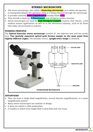3. Microscope simple, compound & stereo - Basics | PDF
