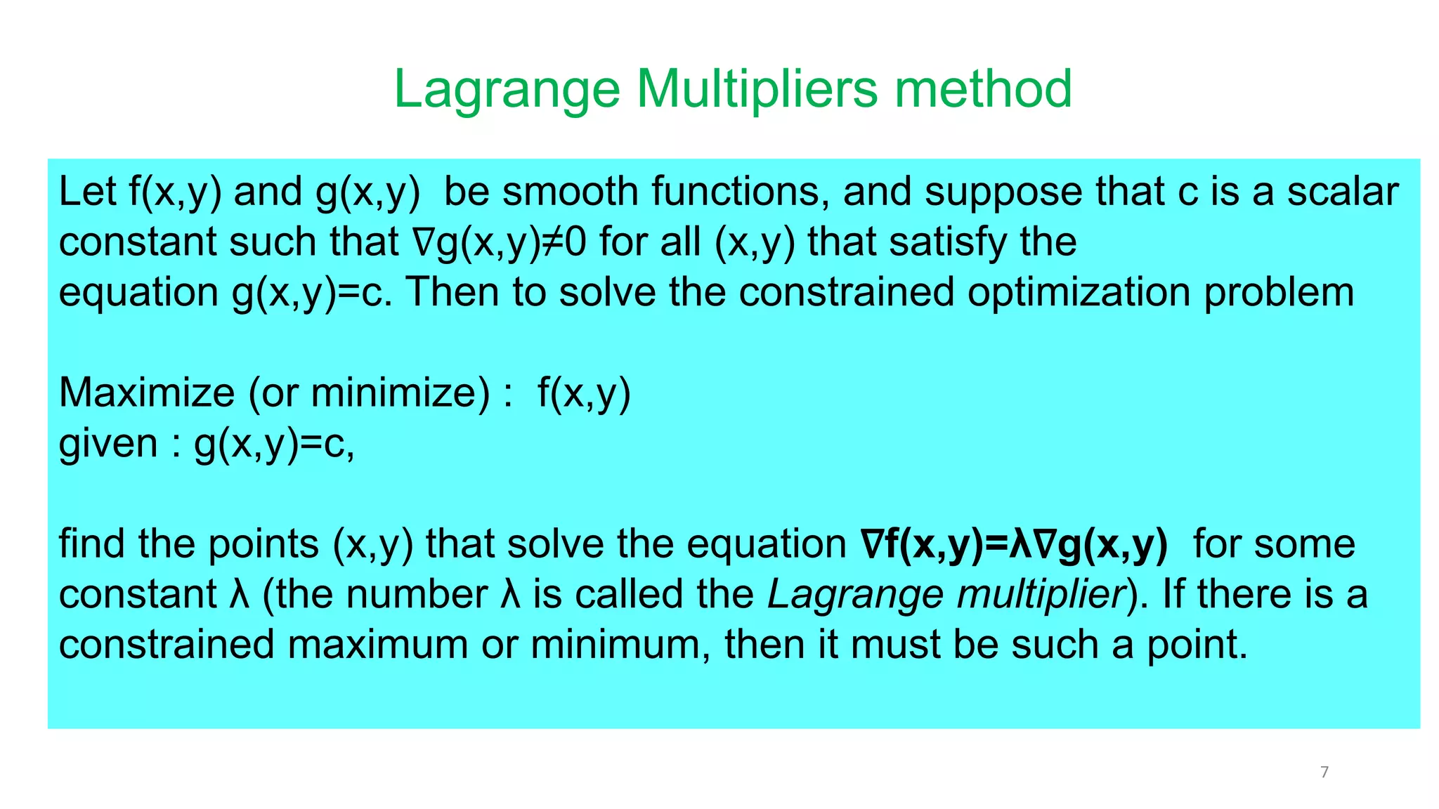 Lagrange multiplier | PPTX