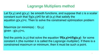 Lagrange multiplier | PPTX