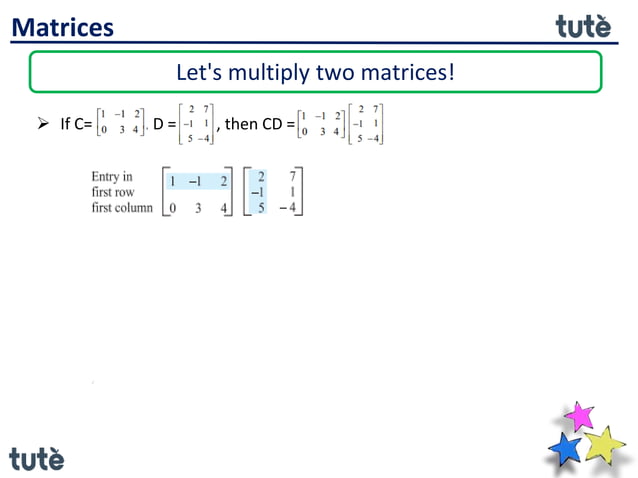 Matrices - multiplication of matrices | PPTX