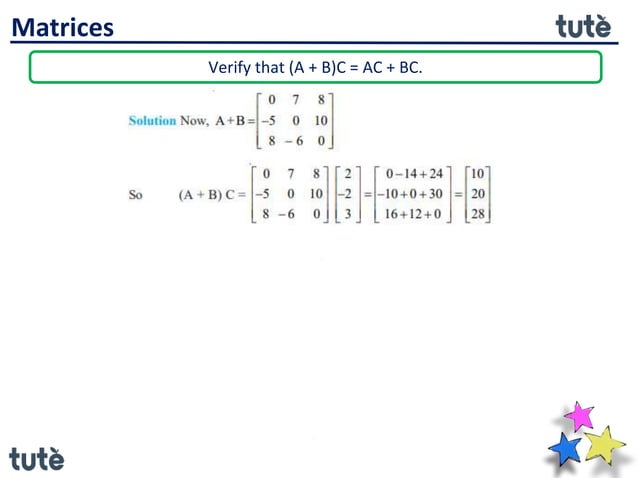 Matrices - multiplication of matrices | PPTX