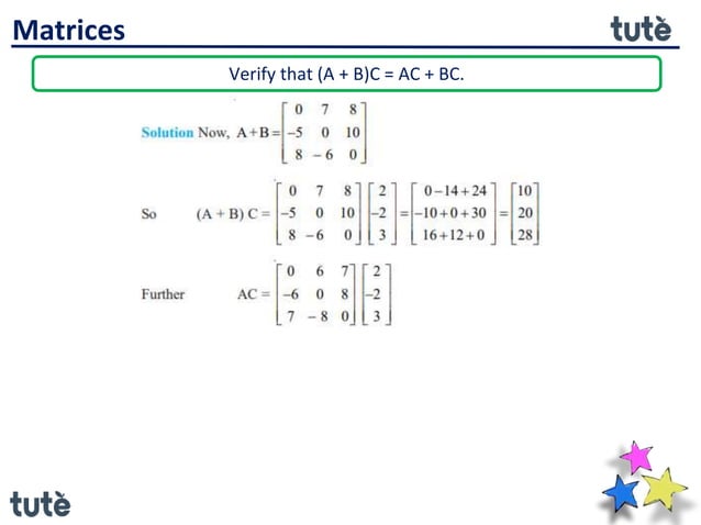 Matrices - multiplication of matrices | PPTX