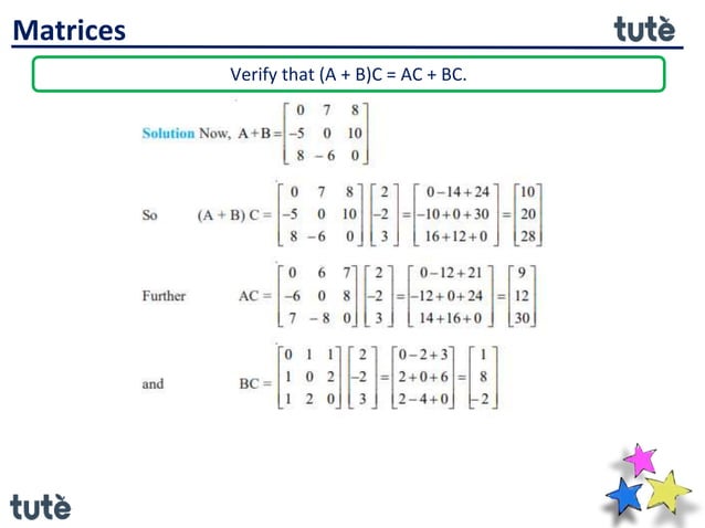 Matrices - multiplication of matrices | PPTX