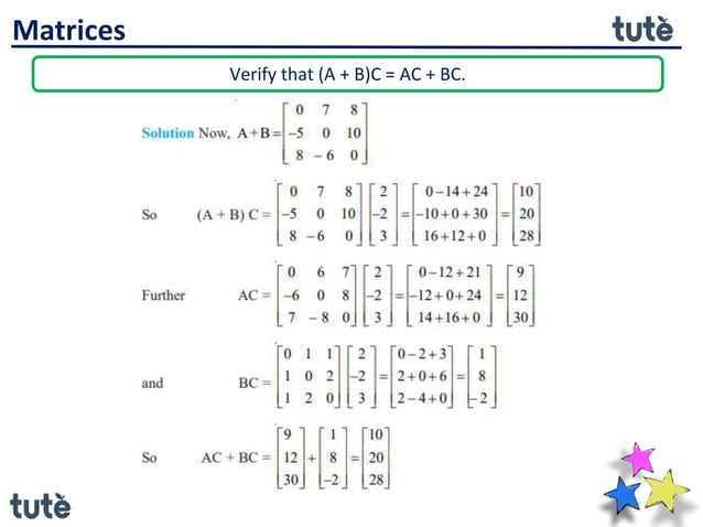 Matrices - multiplication of matrices | PPTX
