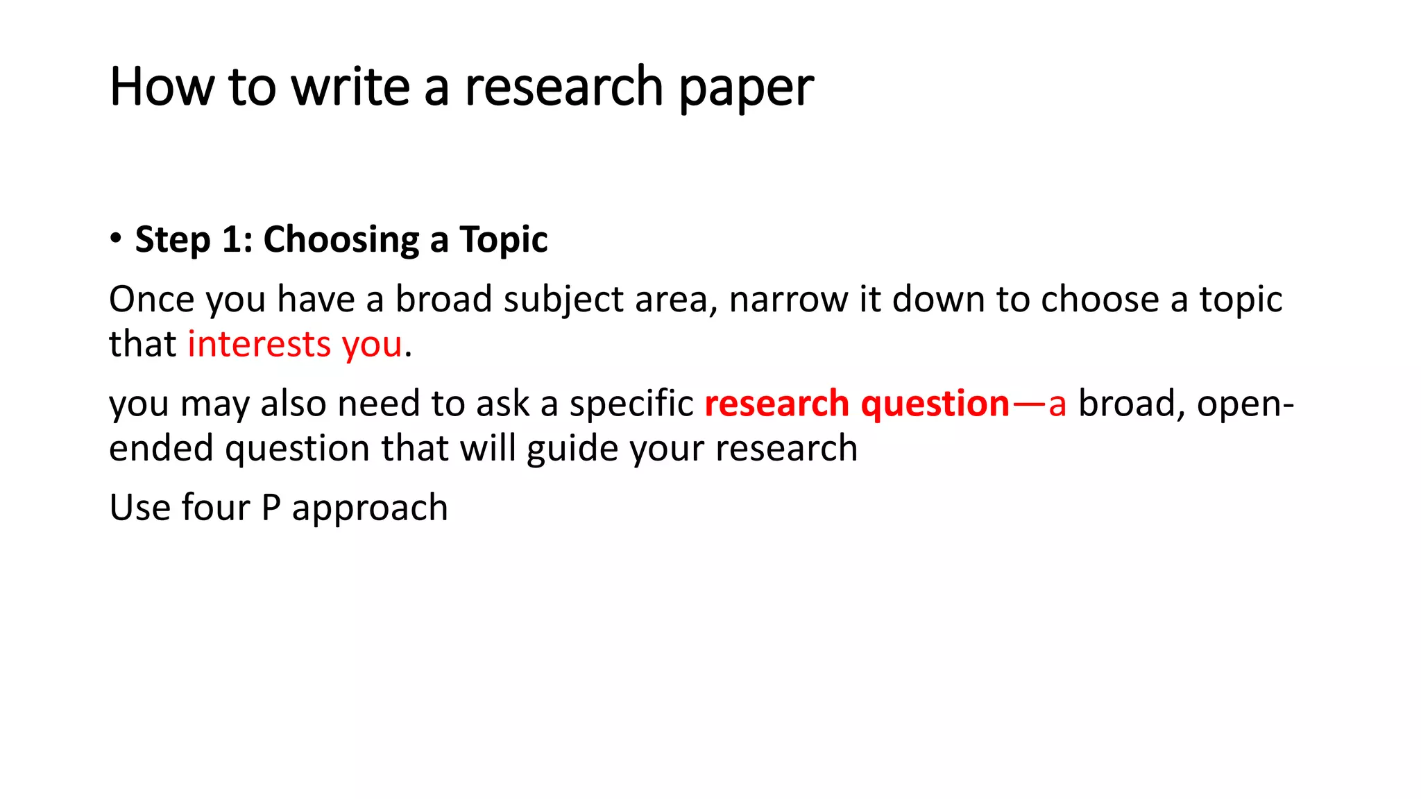 parts of a research paper | PPTX