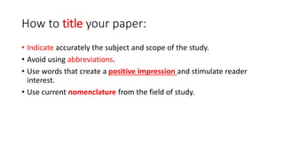parts of a research paper | PPTX