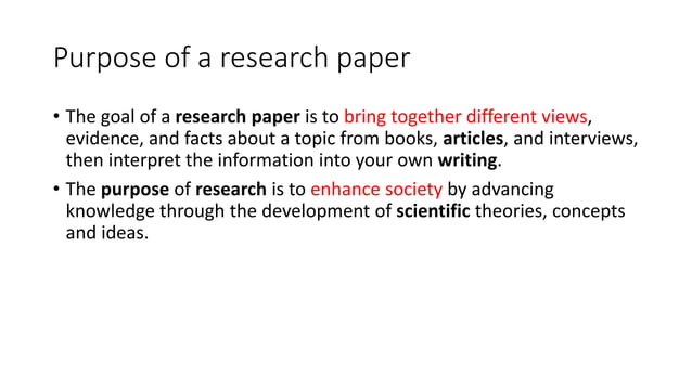 parts of a research paper | PPTX