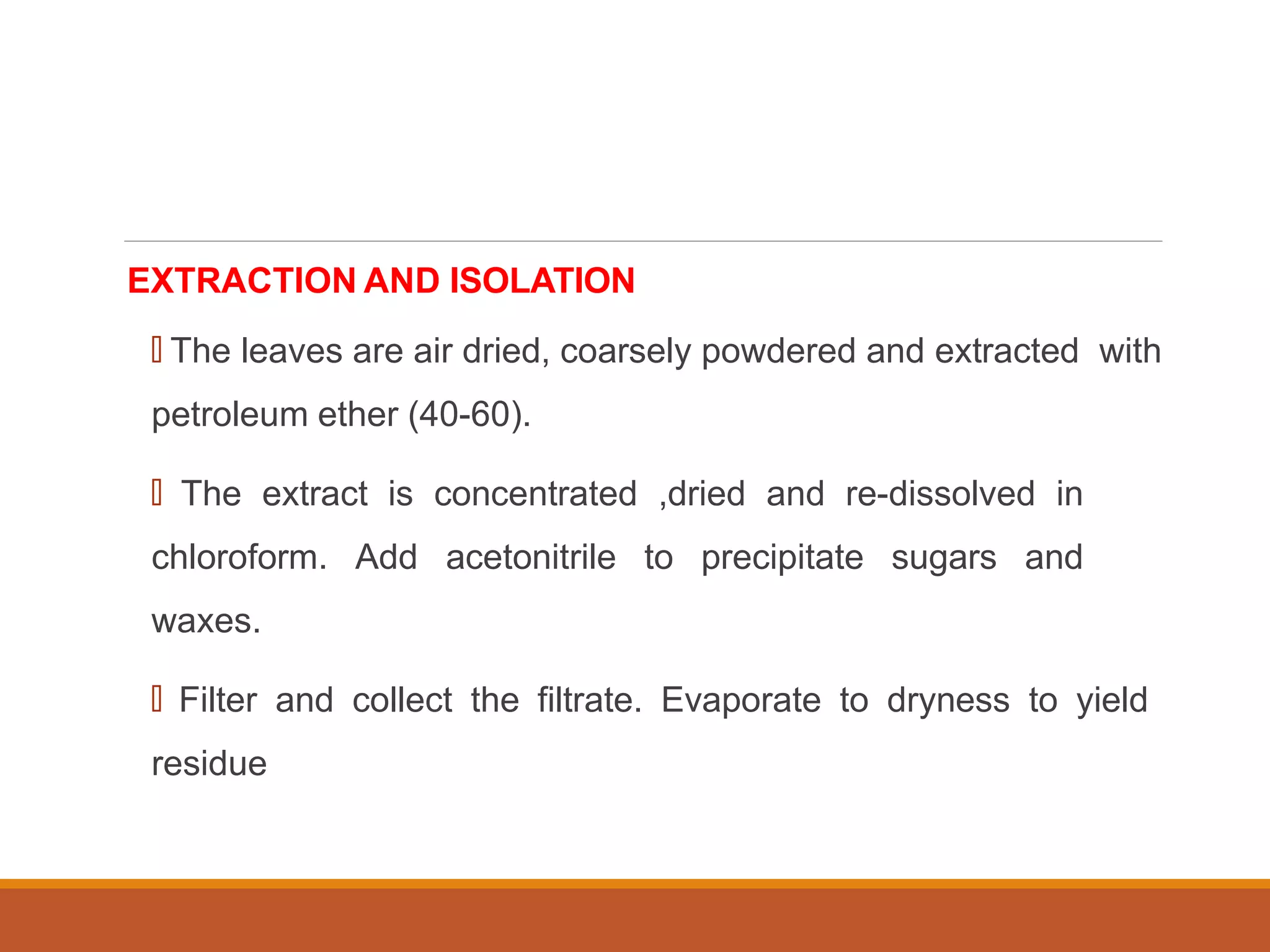 Isolation, Identification and Analysis of Phytoconstituents | PPTX